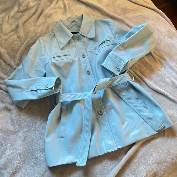 Vintage | Jackets & Coats | Vintage 7s Baby Blue Pvc Jacket | Poshmark